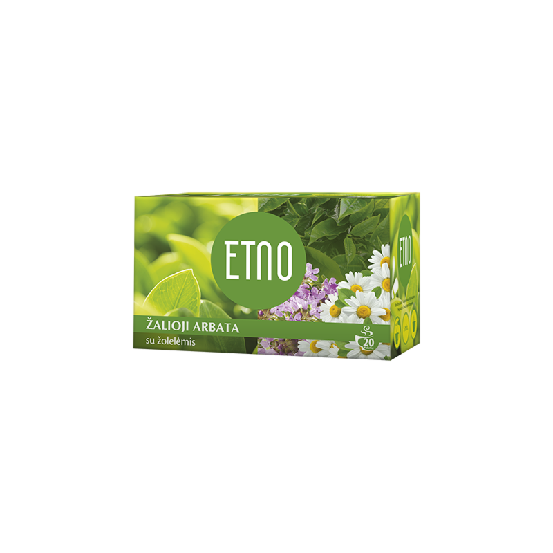 Pakeliais arbata ETNO Žalioji arbata su žolelėmis su siūlu vokelyje 2g ...