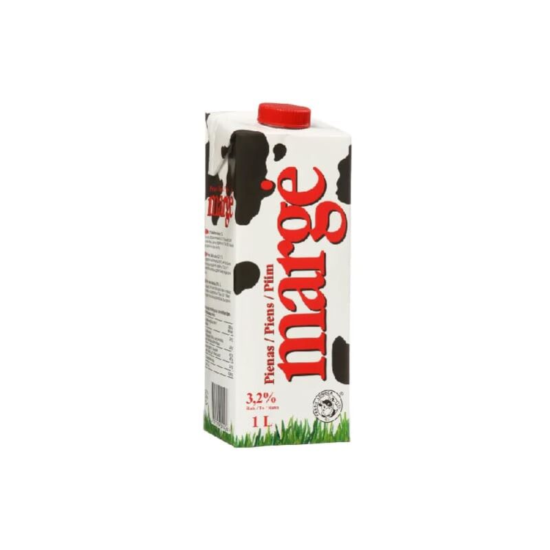 Pienas MARGĖ UAT 3.2%,1000 ml. Iš Kavos Mugė ☕