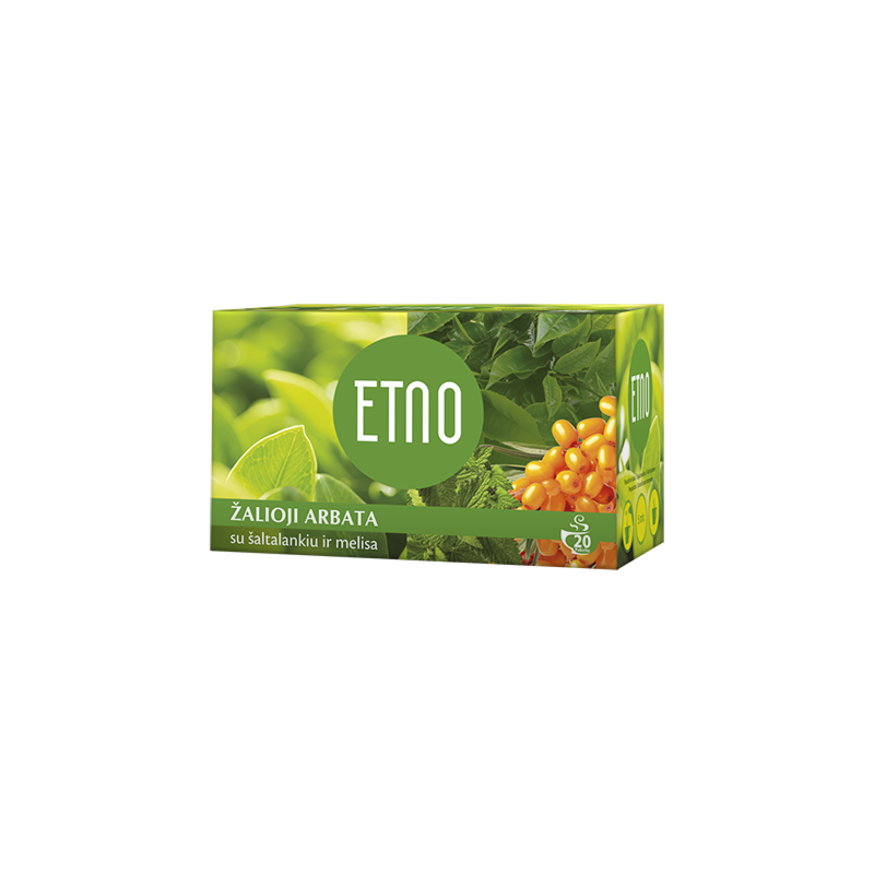 Pakeliais arbata ETNO Žalioji arbata su šaltalankiu ir melisa su siūlu ...